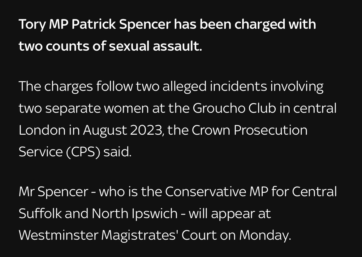 Conservative MP Patrick Spencer Charged With Two Counts of Sexual ...