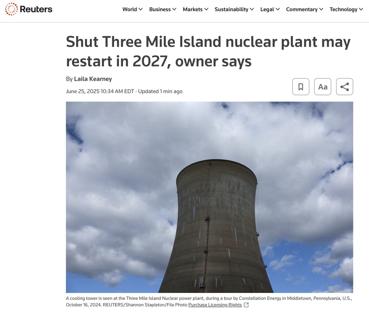 Constellation Fast-Tracks Three Mile Island Restart to 2027 Amid ...