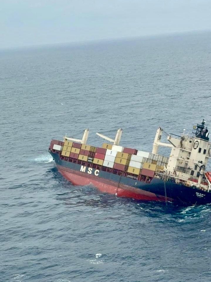 Container Ship MSC ELSA 3 With 640 Containers, Hazardous Cargo Sinks ...