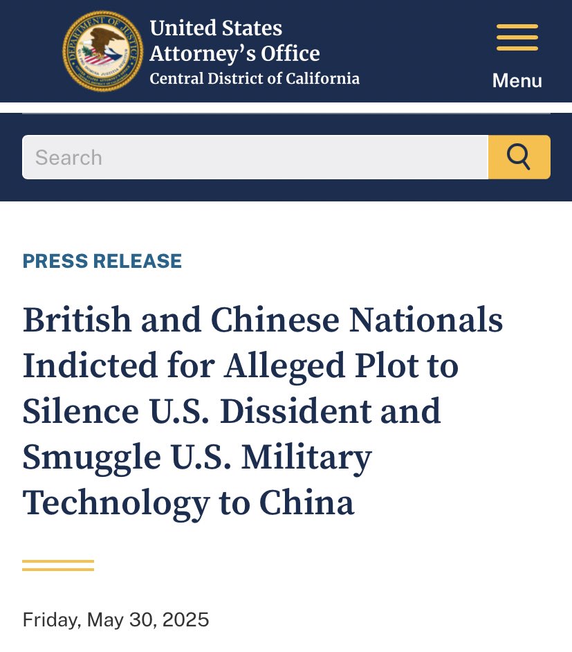 Cui Guanghai and John Miller Indicted for Smuggling U.S. Military Tech to China, Stalking LA ...