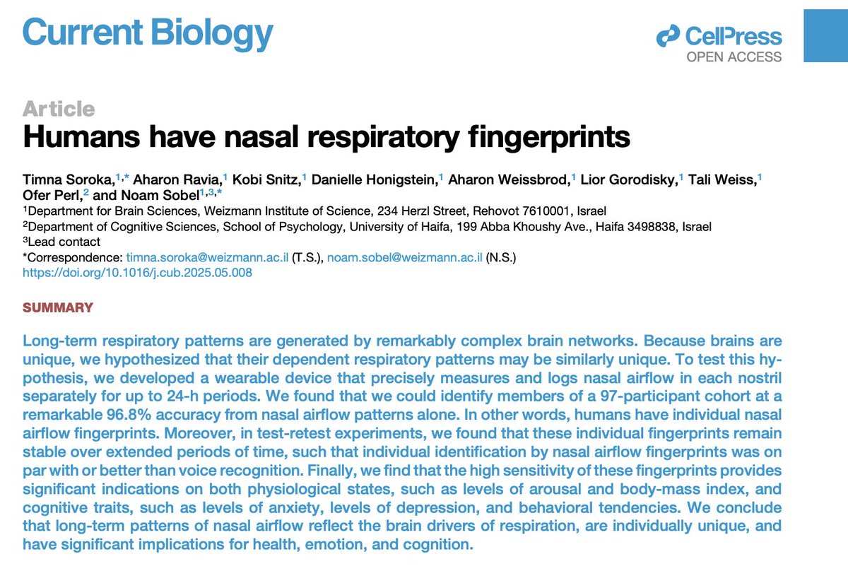 Current Biology Study Shows Nasal Airflow Patterns Track Individuals ...