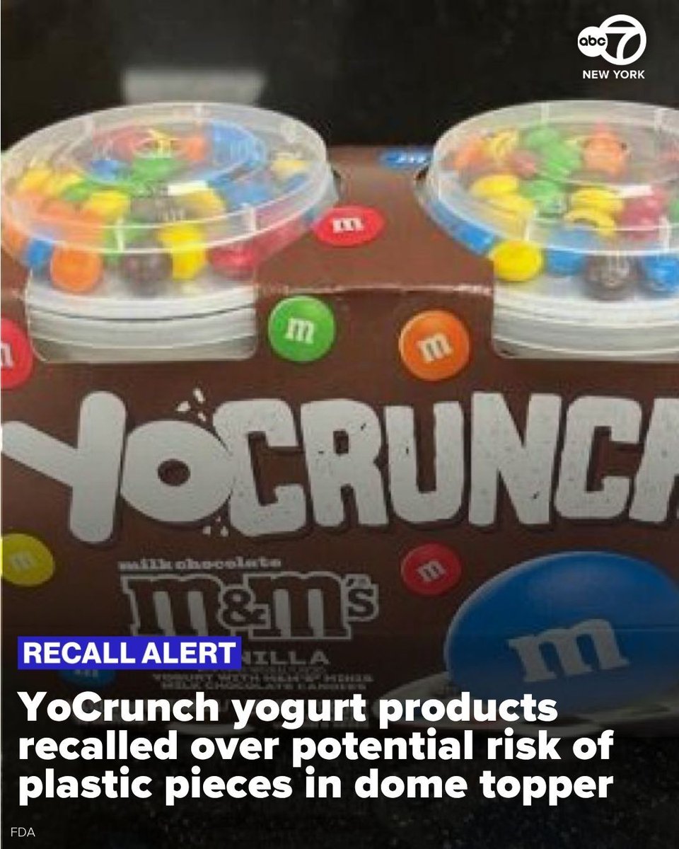 Danone Recalls YoCrunch Yogurts Nationwide Over Plastic Choking Hazard ...