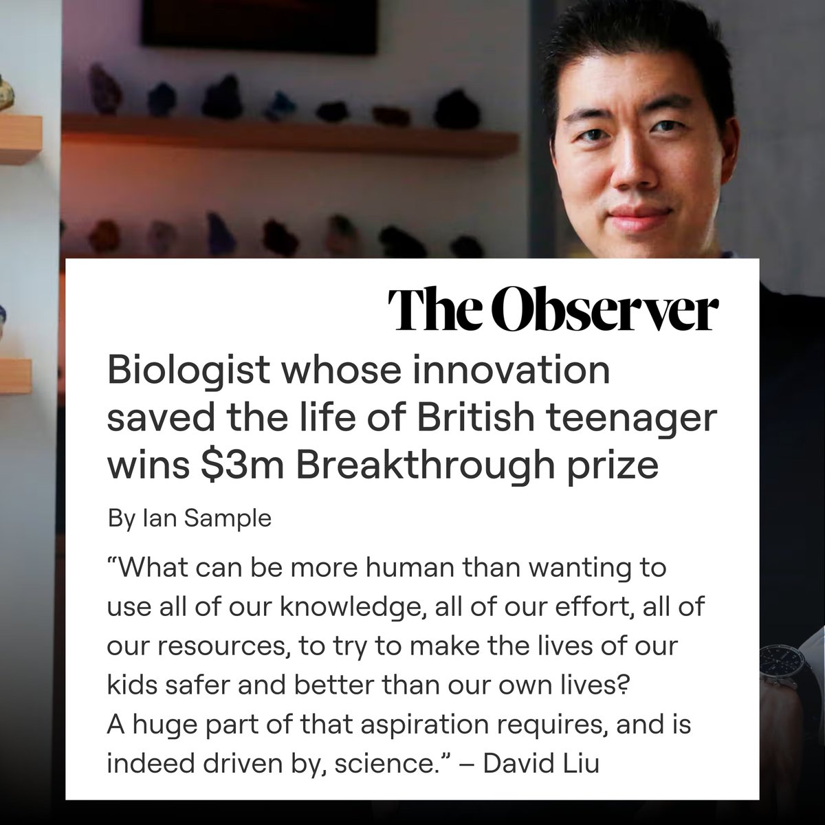 David Liu Awarded 2025 Breakthrough Prize in Life Sciences for Precise ...