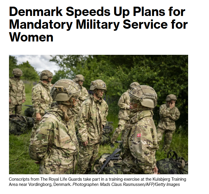 Denmark to Draft 5,000 Women into Military in 2026, Says Defense ...