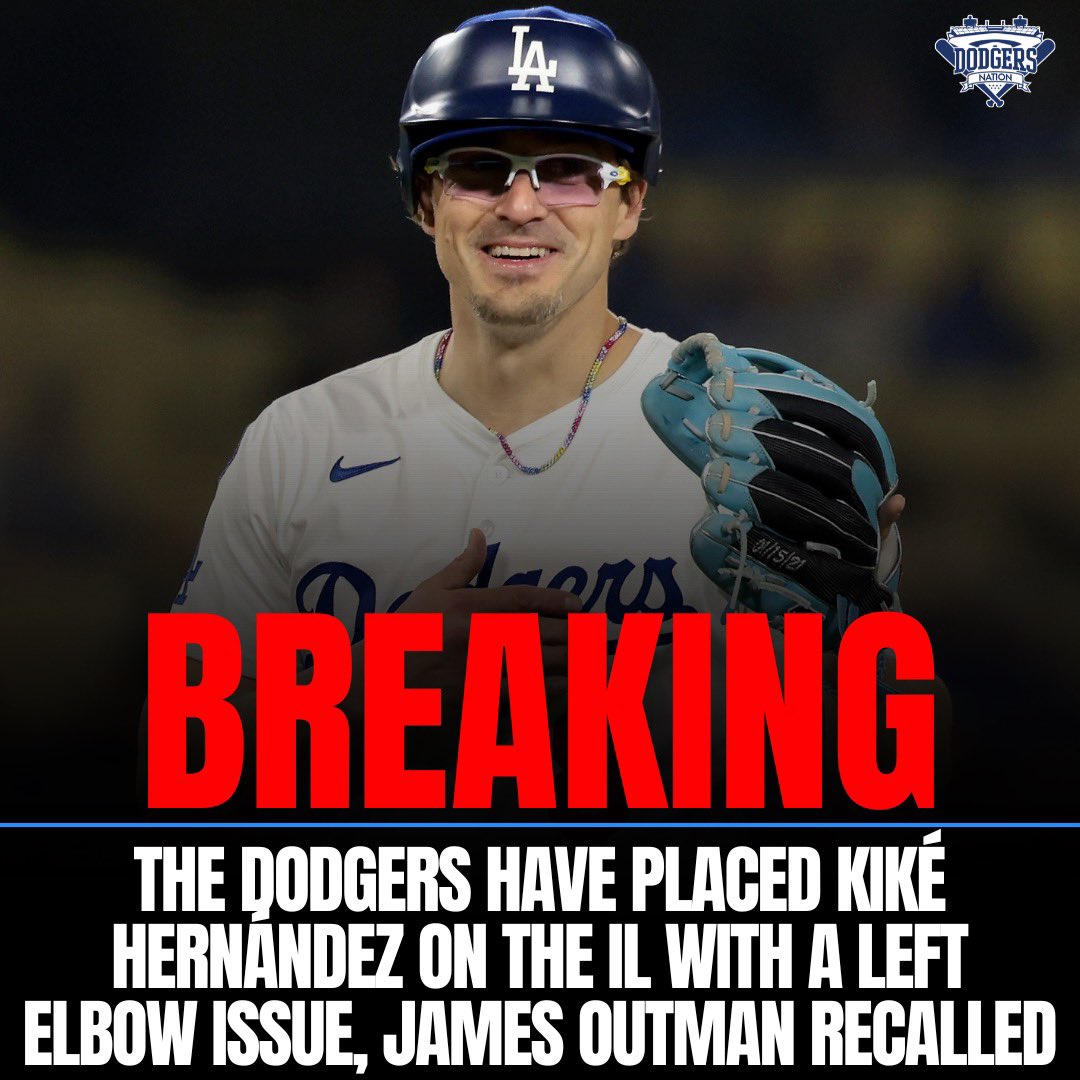 Dodgers Place Kiké Hernández on Injured List with Elbow Injury, Recall ...