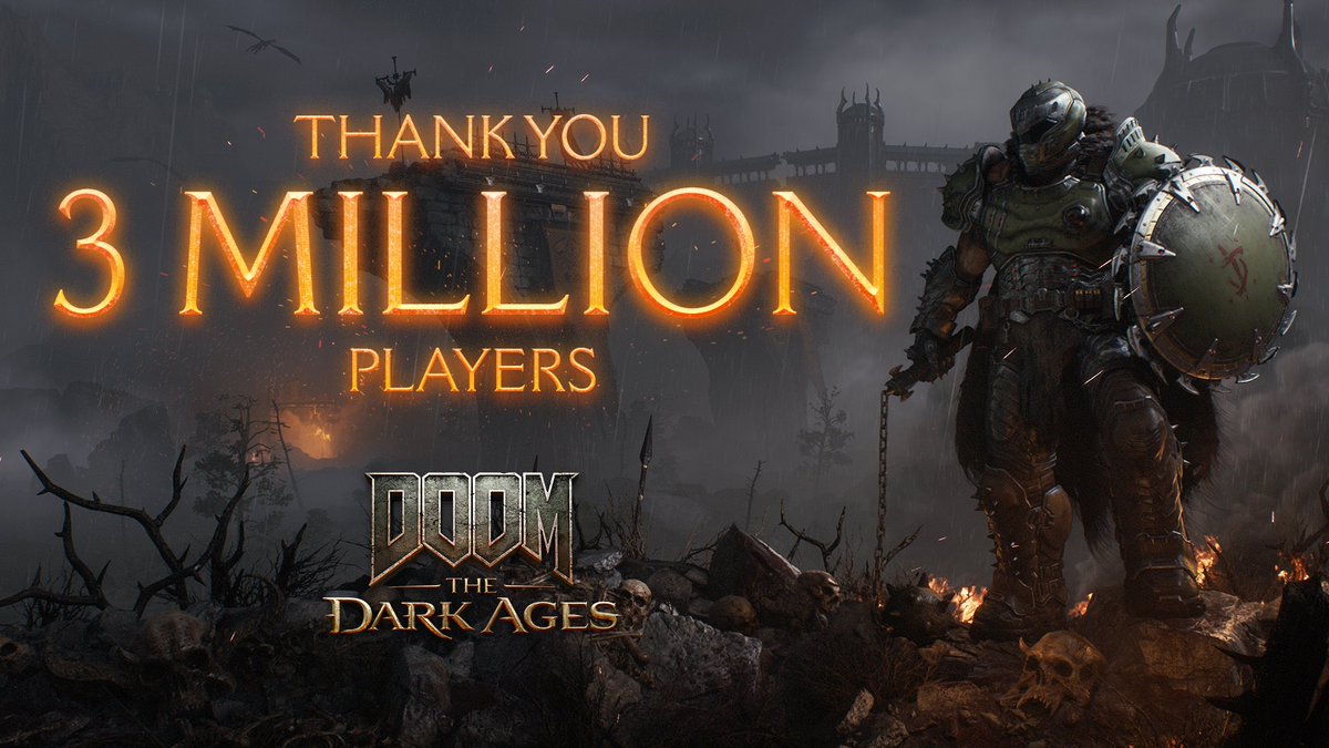 DOOM: The Dark Ages Hits 3 Million Players, 7x Faster Than DOOM Eternal ...