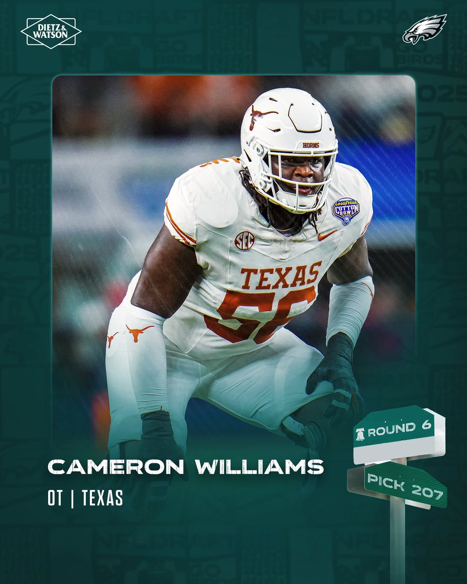 Eagles Select Texas OT Cameron Williams with 207th Pick in 2025 NFL Draft | DeepNewz NFL