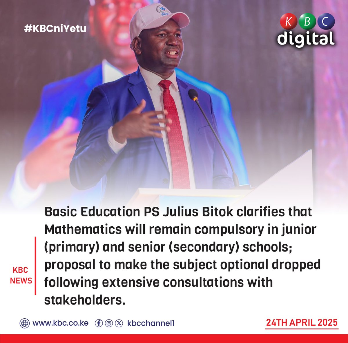 Education CS Julius Ogamba Confirms Mathematics Compulsory in Primary ...