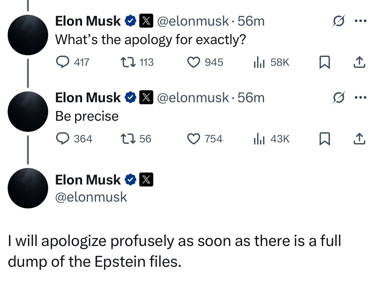 Elon Musk Deletes Post Conditioning Apology to Trump on Epstein Files ...