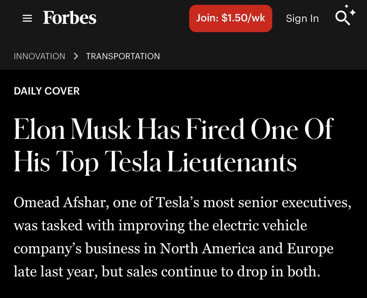 Elon Musk Fires Tesla Head of Operations Omead Afshar Amid Sales Slump ...