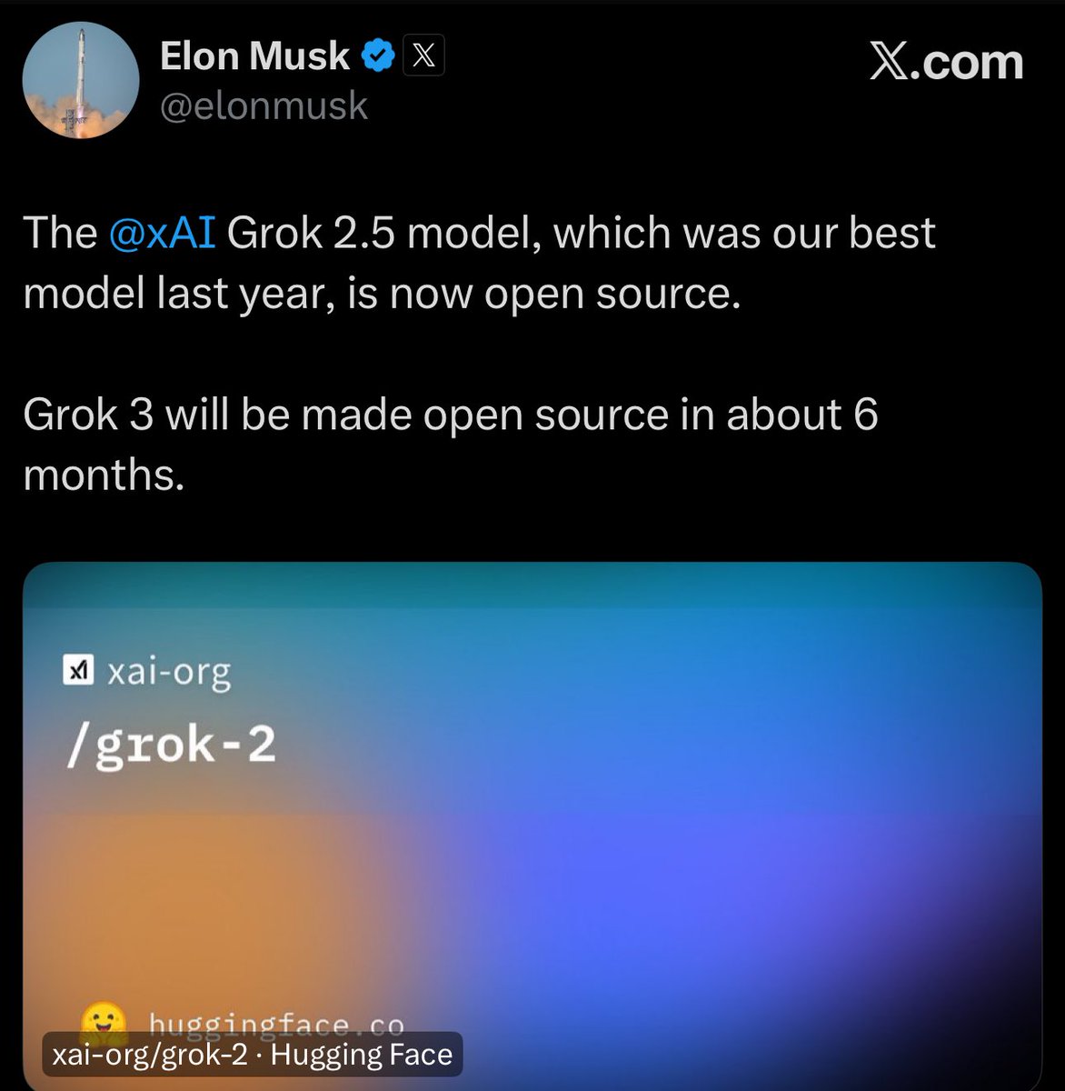 Elon Musk's xAI Open-Sources 500GB Grok 2.5 AI Model on Hugging Face, Grok 3 Planned in Six ...