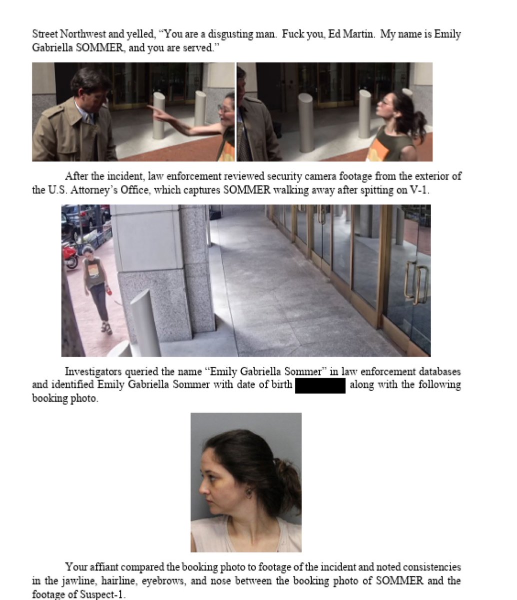 Emily Sommer Charged Under 18 U.S.C. 111 for Spitting on Former Acting ...