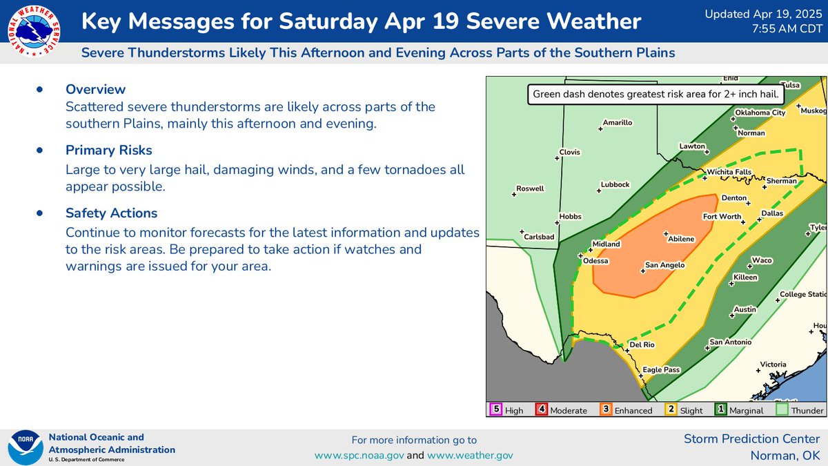 Enhanced Risk of Severe Thunderstorms With Large Hail, Tornadoes, and ...
