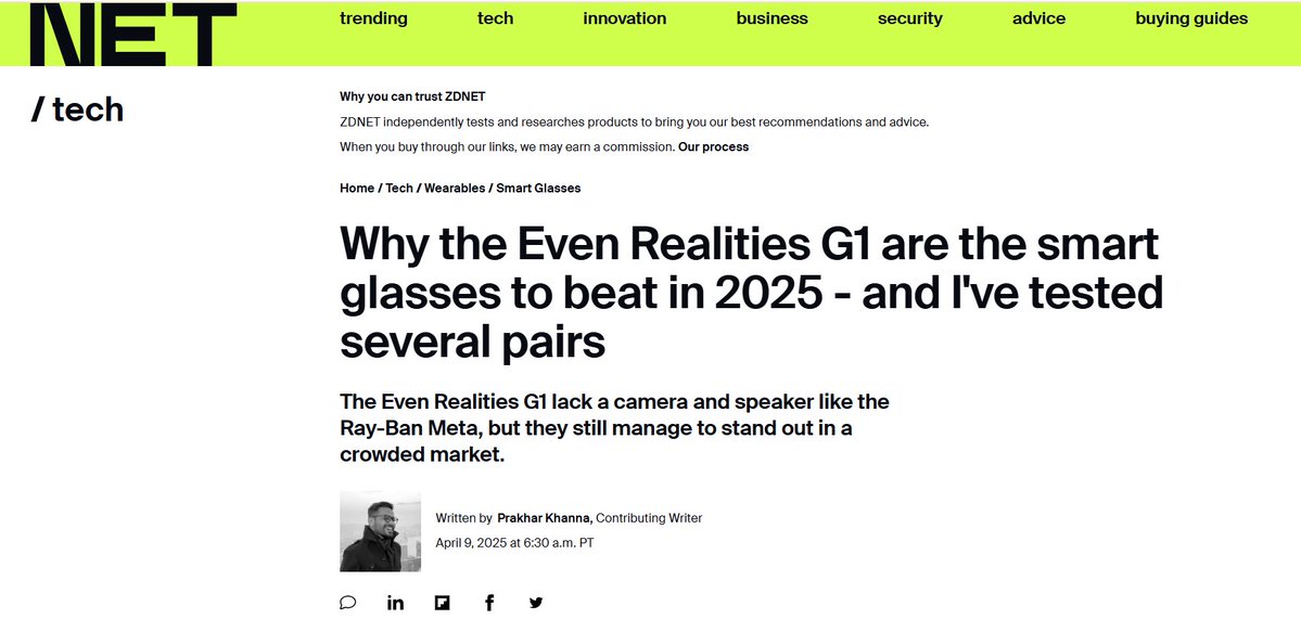 Even Realities' G1 Smart Glasses with AI Teleprompter Worn by Oculus ...
