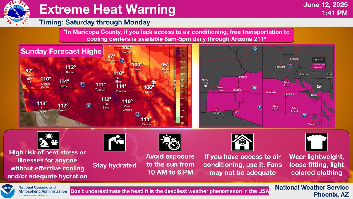 Extreme Heat Warning for Southeast California, Southern Arizona, Nevada ...