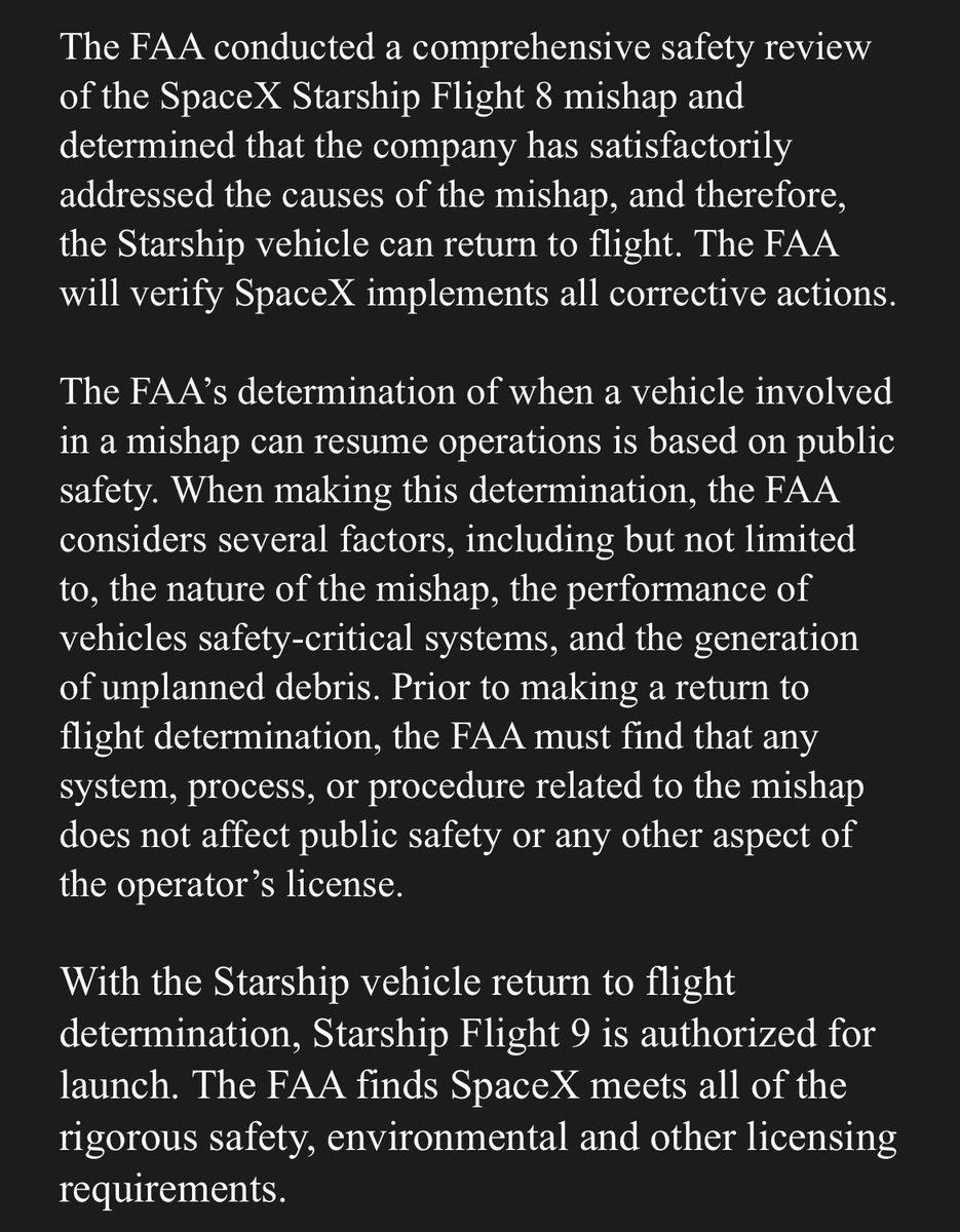 FAA Approves SpaceX Starship Return to Flight After Flight 8 Mishap ...