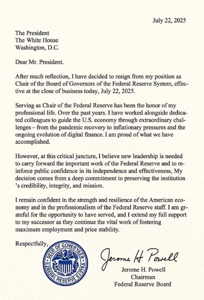 Fake Powell Resignation Letter Briefly Jolts Stocks Before Fed Denies ...