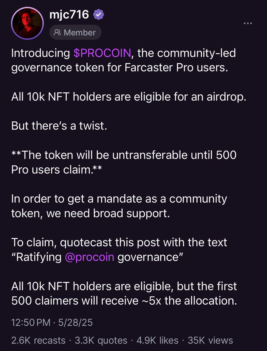 Farcaster Launches $120 Pro Membership for 10,000 Subscribers With NFT, $PRO Airdrop Up to $120 ...
