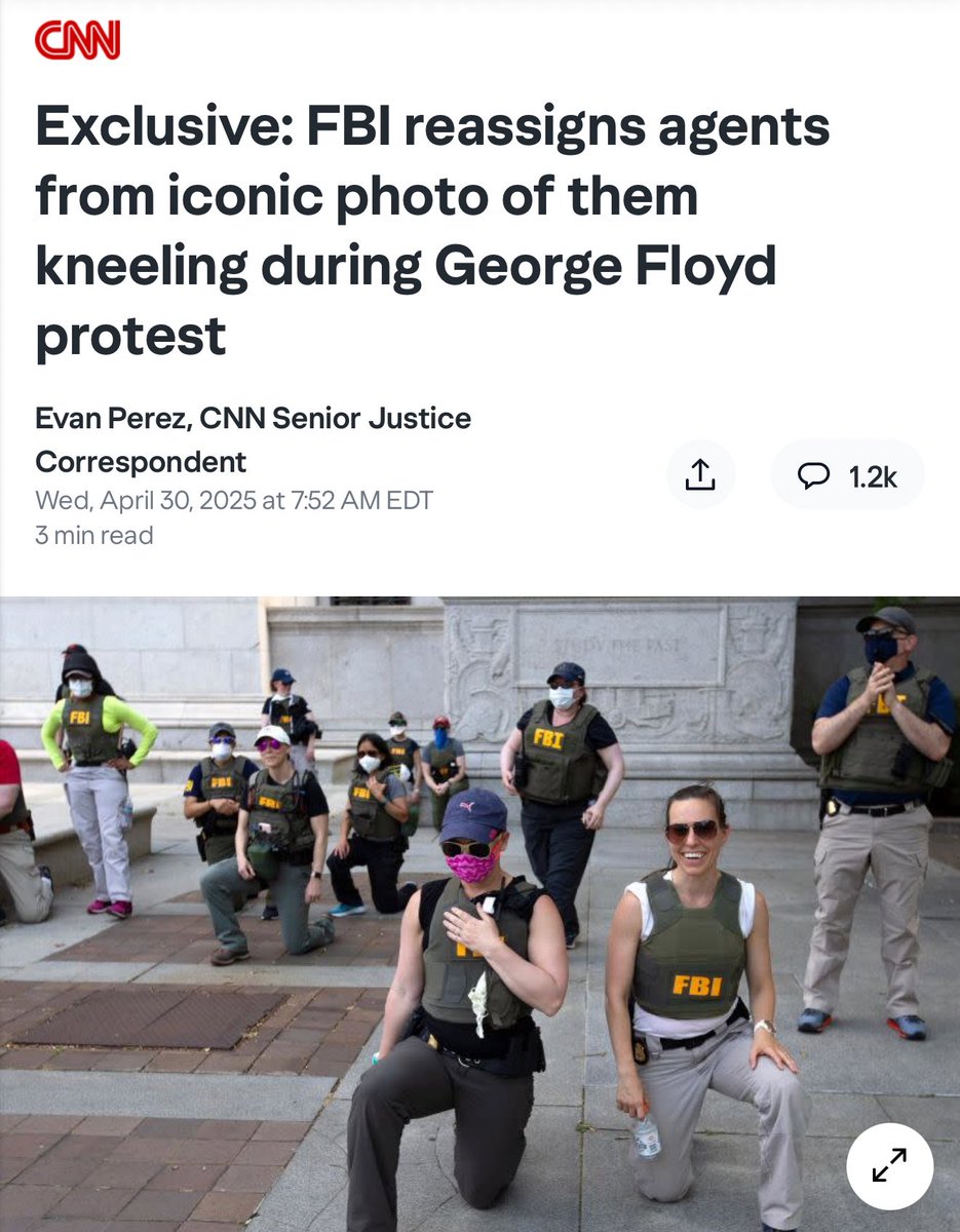 FBI Agents Reassigned After Kneeling at 2020 George Floyd Protest, Seen ...
