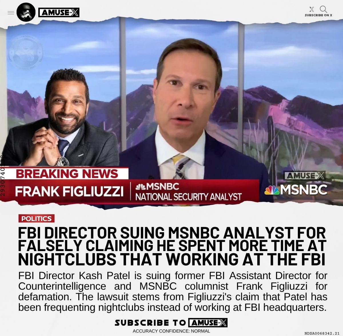 FBI Director Kash Patel Files Defamation Lawsuit Against Former FBI Assistant Director and MSNBC ...