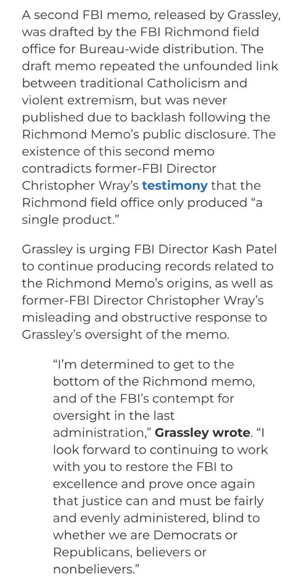 FBI Distributed Anti-Catholic Richmond Memo Nationwide, Produced 13 ...