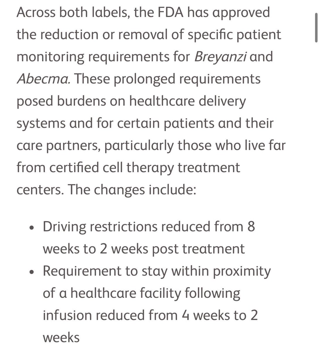 FDA Approves Streamlined Monitoring, REMS Removal for Breyanzi, Abecma CAR T Therapies in ...