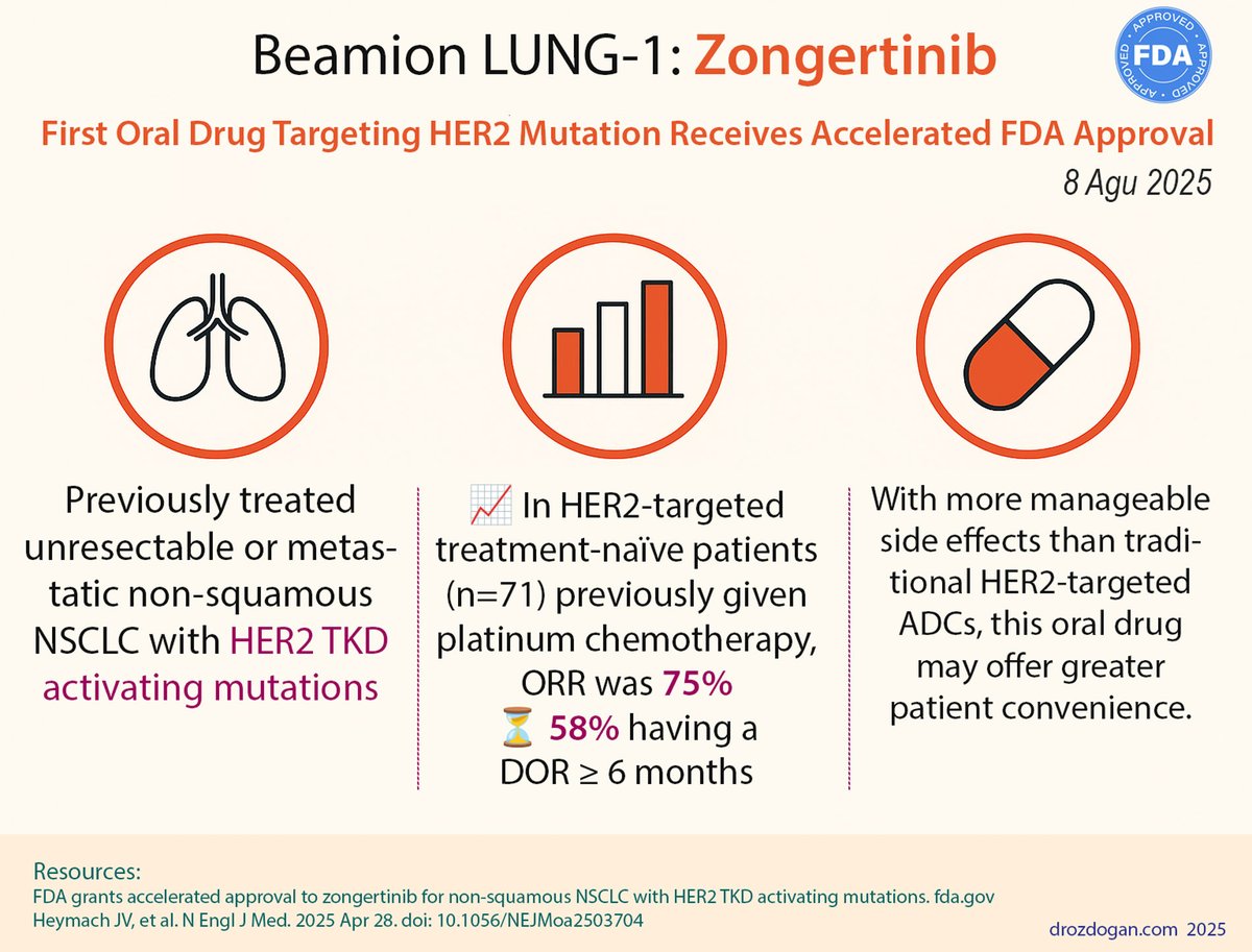 FDA Approves Zongertinib for HER2-Mutated NSCLC with 75% ORR, Oncomine ...