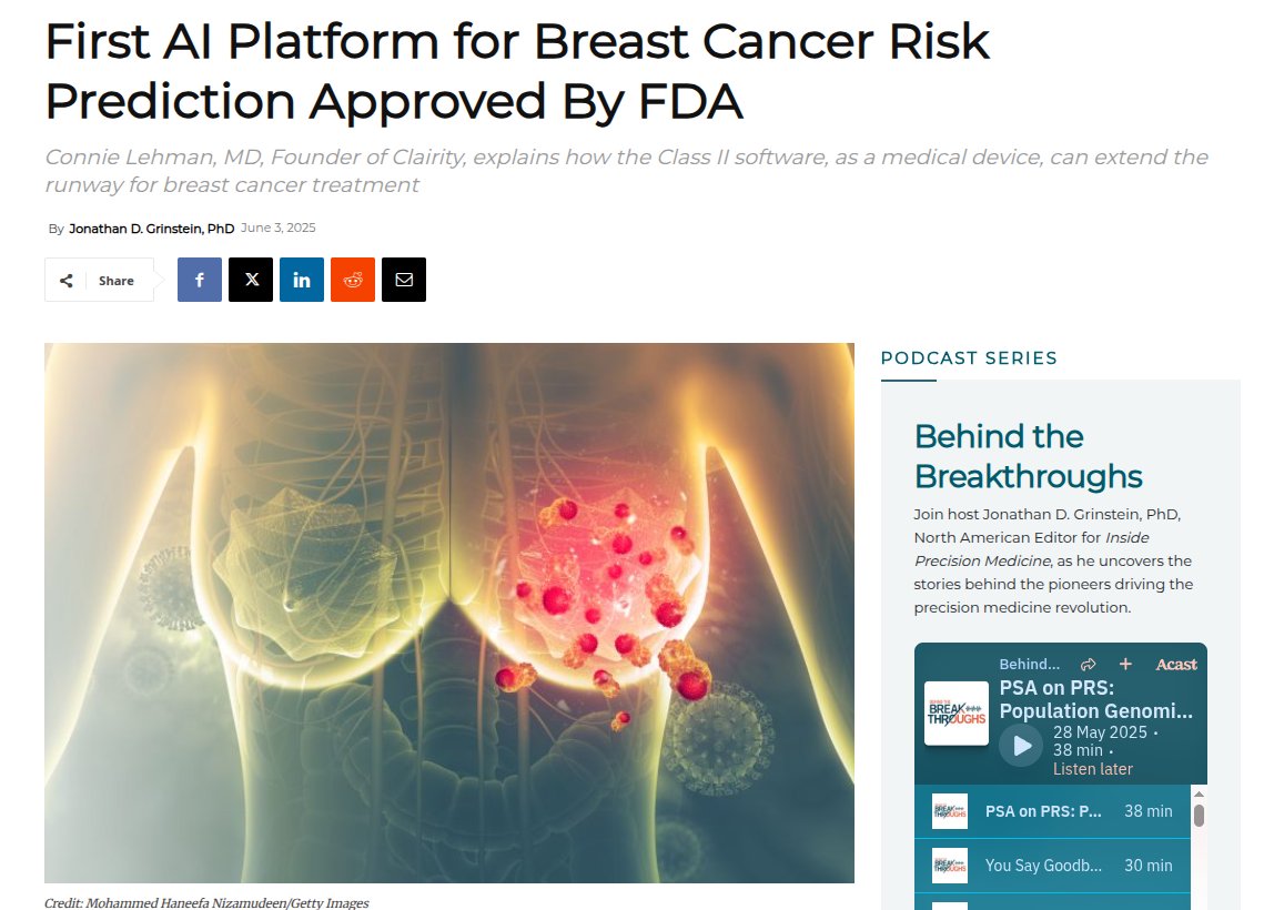 FDA Launches Elsa AI Based on Anthropic Claude, Approves Clairity Breast Five-Year Cancer Risk ...