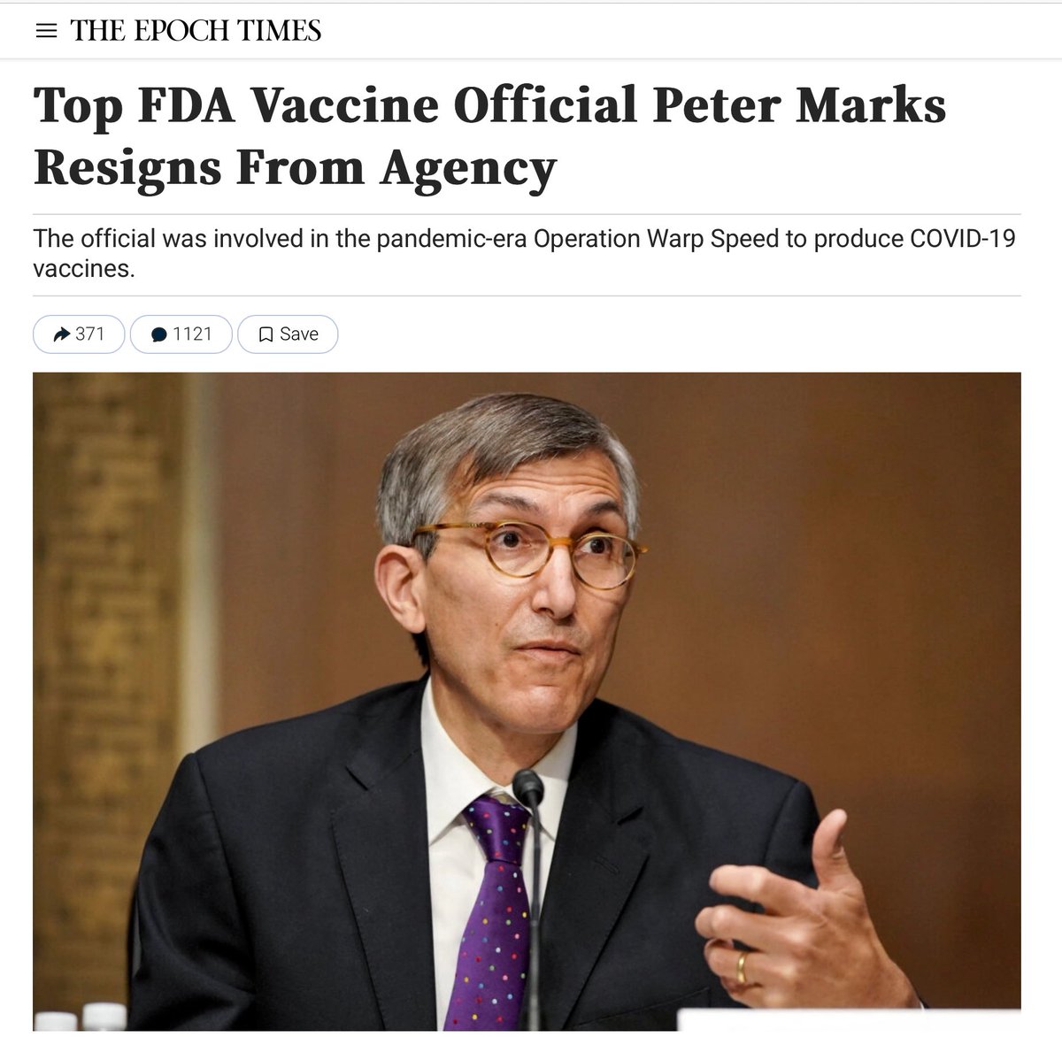 FDA's Peter Marks Resigns Over RFK Jr. Clash, Triggering Biotech Sell ...
