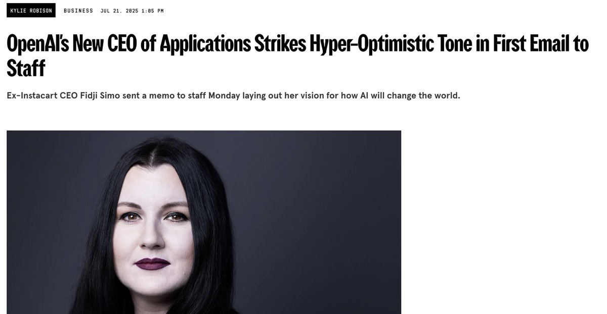 Fidji Simo Joins OpenAI as CEO of Applications August 18; Walmart Hires ...