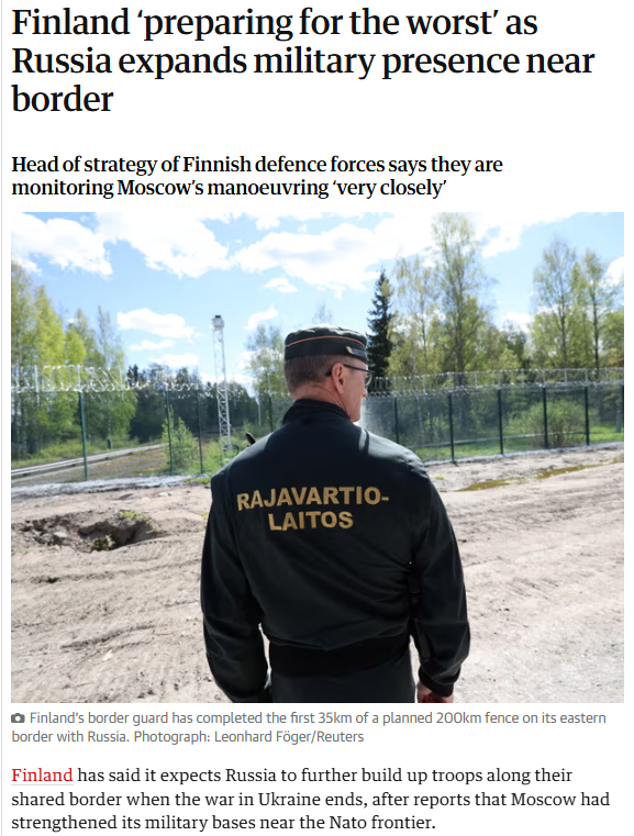 Finland Completes 35 km of Border Fence Amid Russian Military Build-Up ...