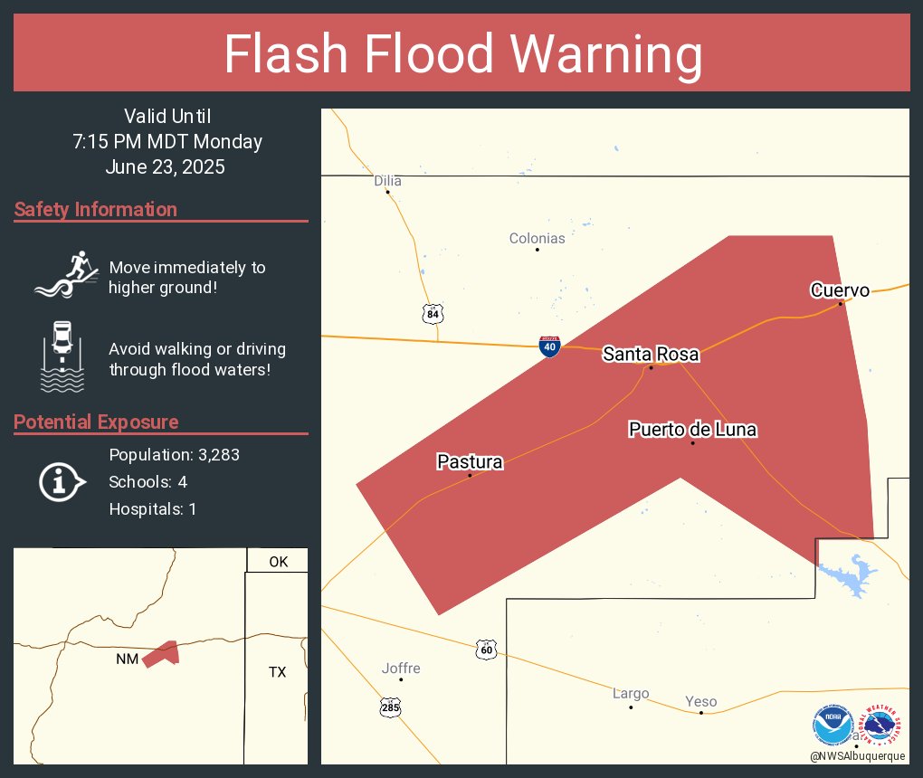 Flash Flood Warnings Across New Mexico and Arizona Including Severe ...