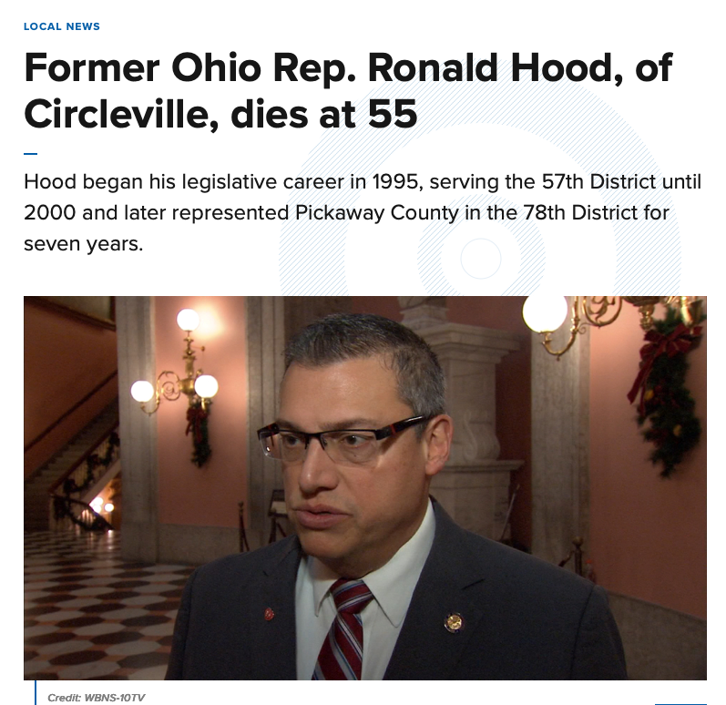 Former Ohio Rep. Ron Hood Dies at 55, Known for Conservative Politics ...