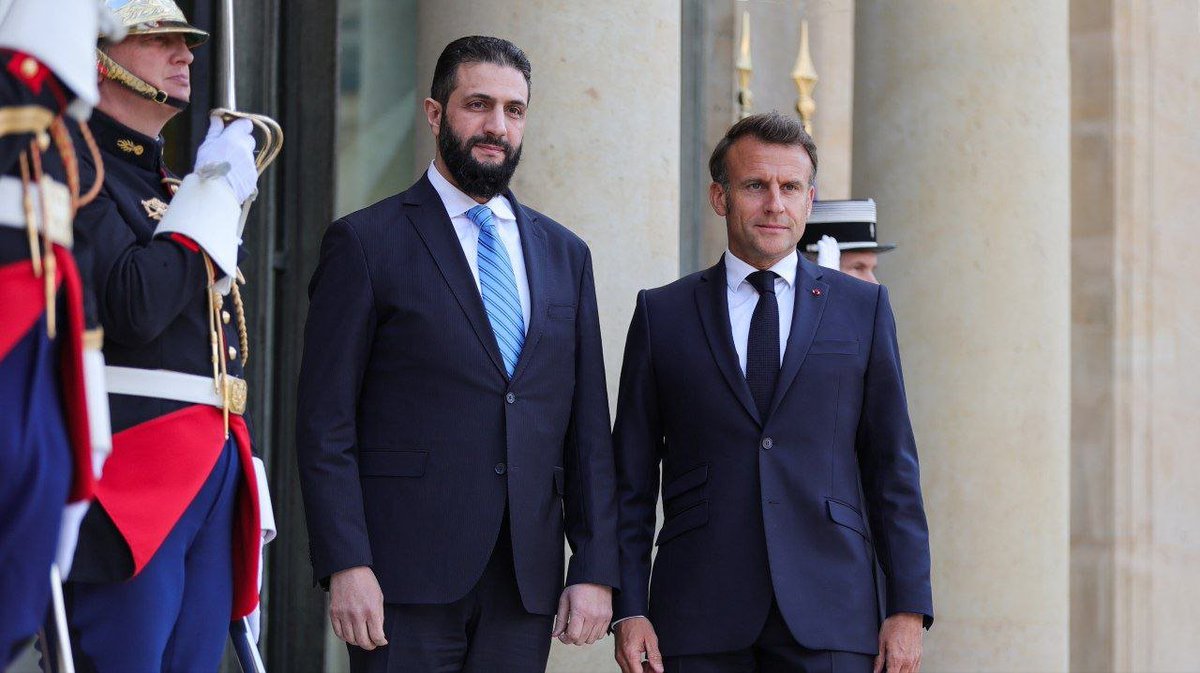 French President Macron Hosts Former Jihadist Syrian Leader Ahmed al-Charaa at Élysée Palace ...