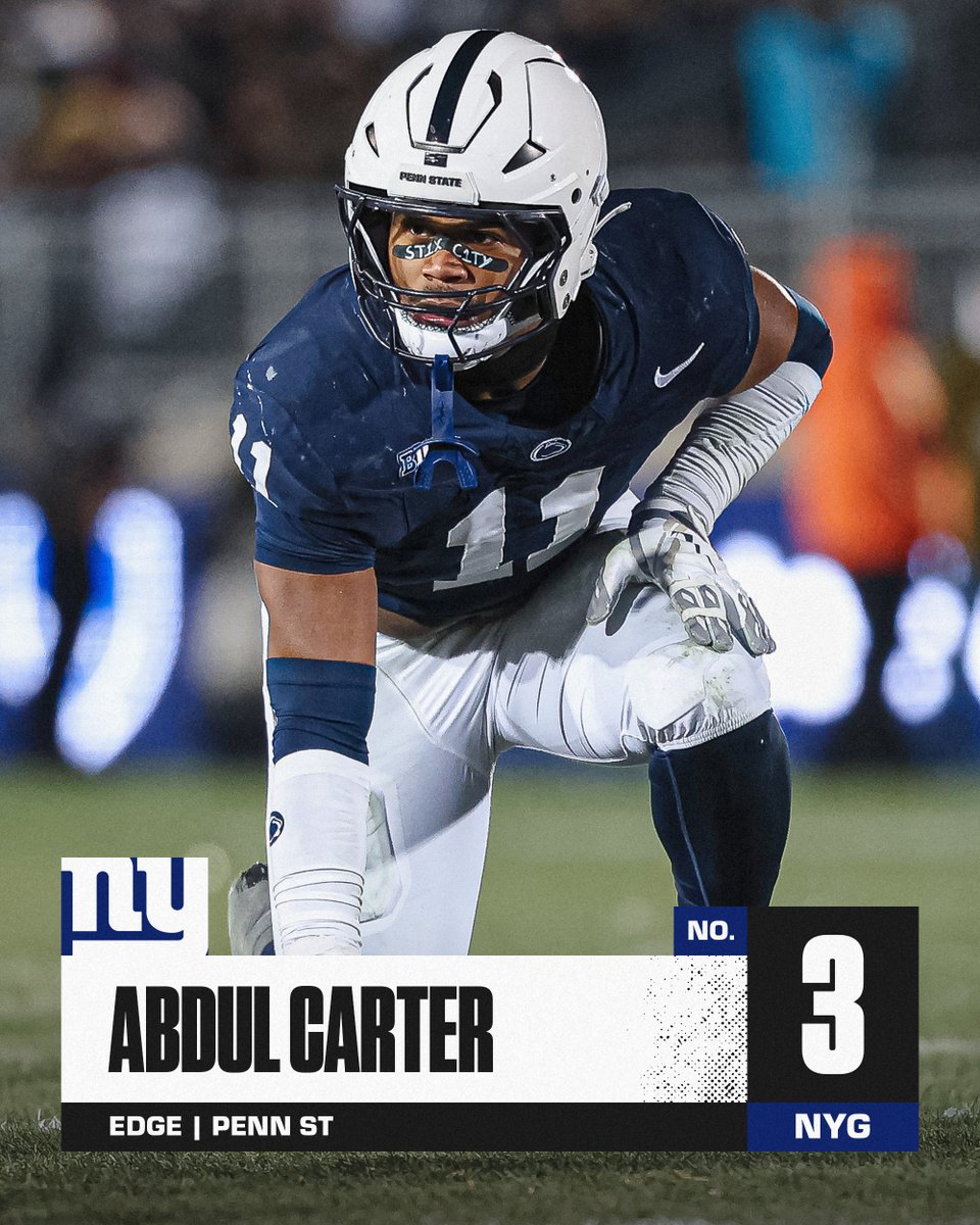 Giants Select Penn State Edge Abdul Carter No. 3 Overall in 2025 NFL ...