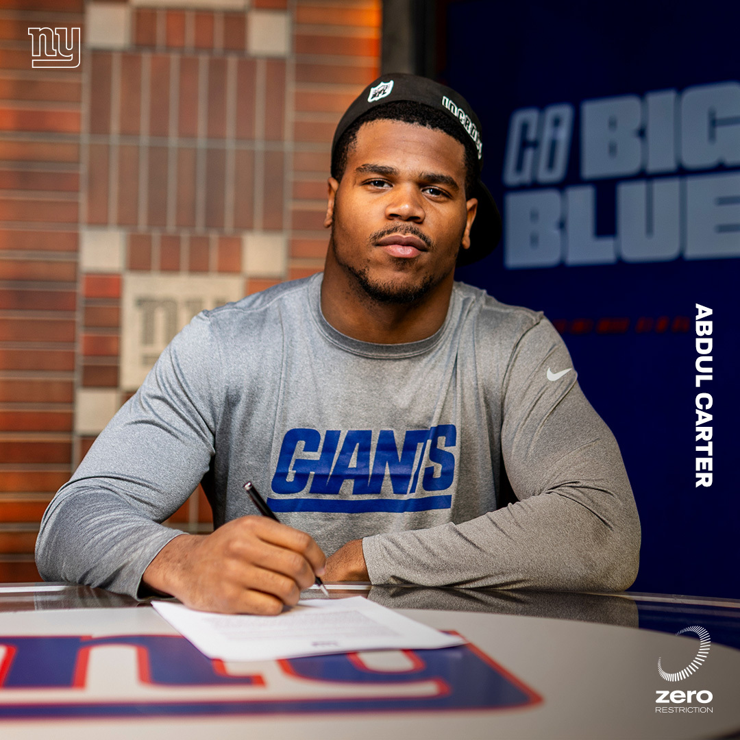 Giants Sign Edge Rusher Abdul Carter to Four-Year, $45.3 Million Deal ...