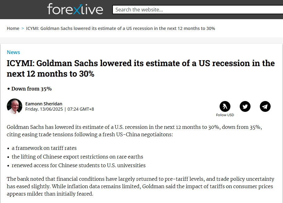 Goldman Sachs Cuts 12 Month Us Recession Odds To 30 On Trump Tariffs