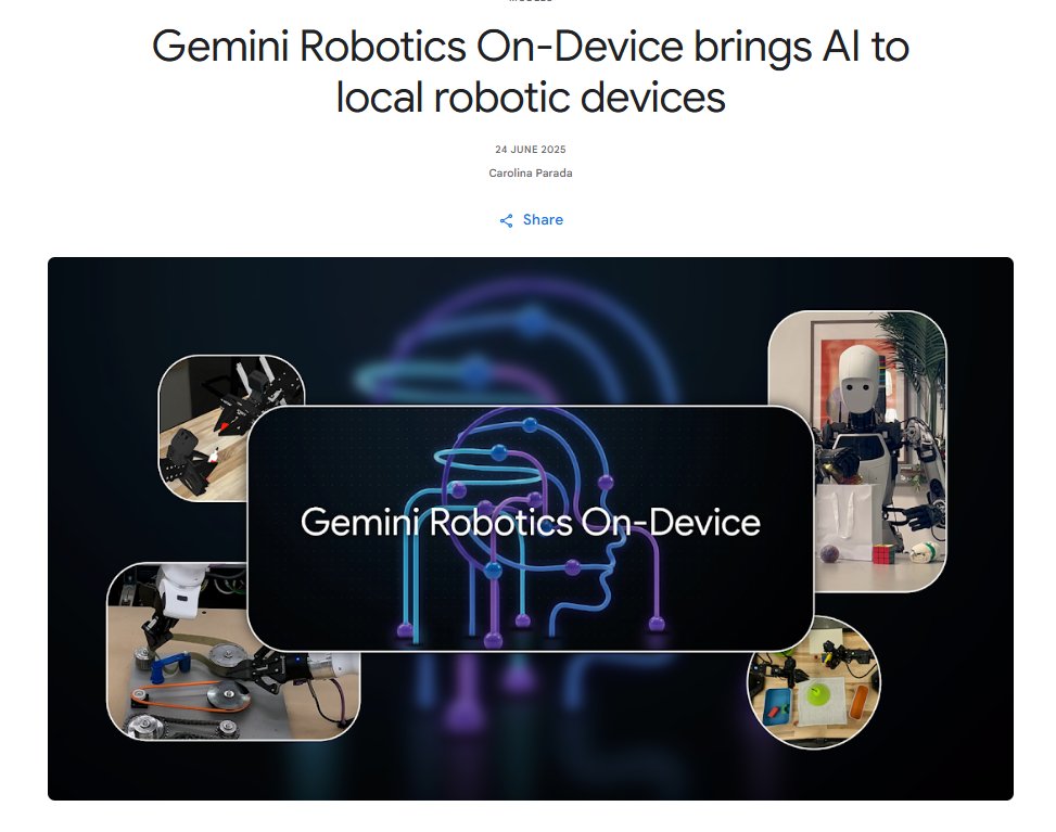 Google DeepMind Launches Gemini Robotics On-Device Vision-Language ...