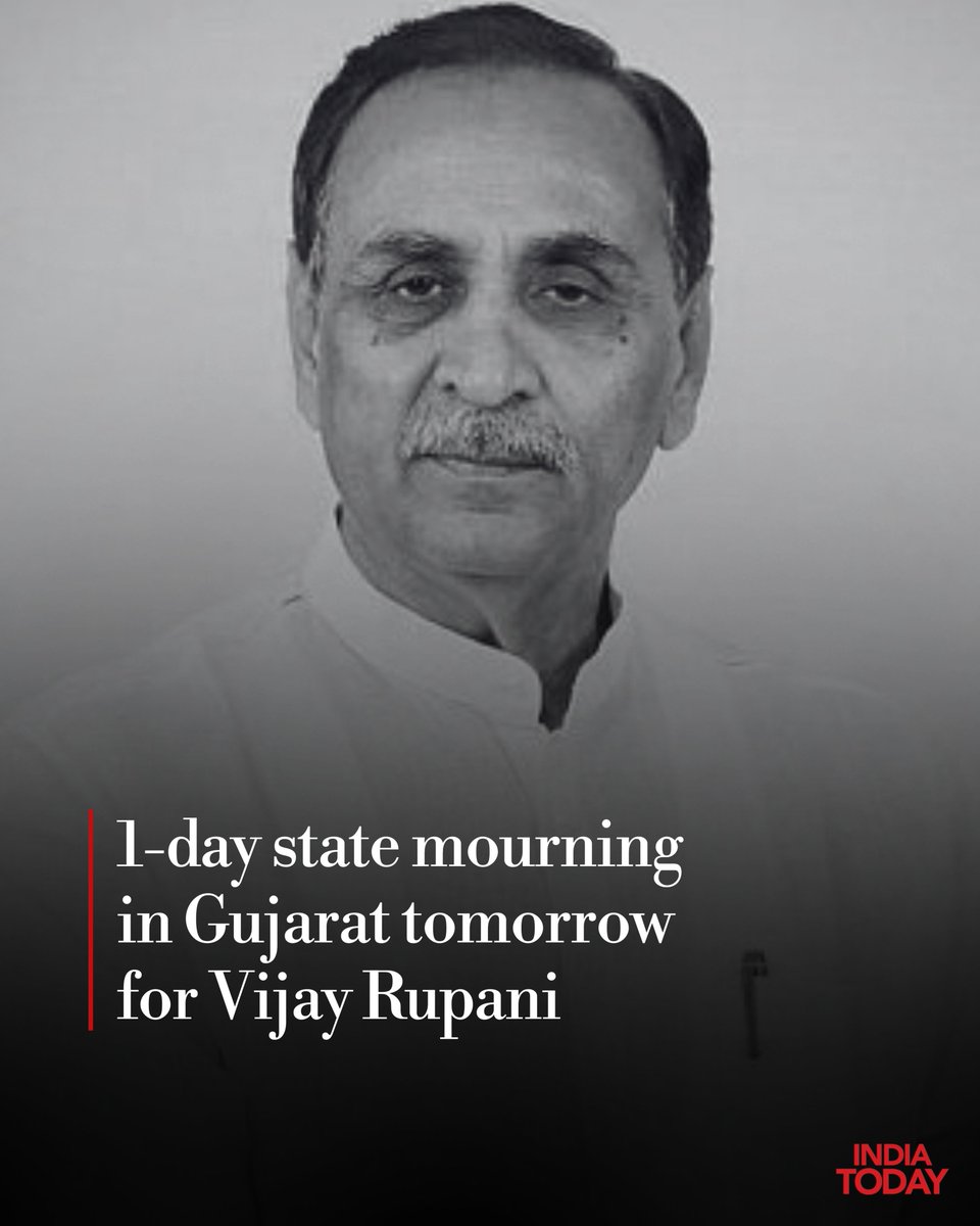Gujarat Sets 16 June State Mourning After Ex-CM Vijay Rupani Dies in ...