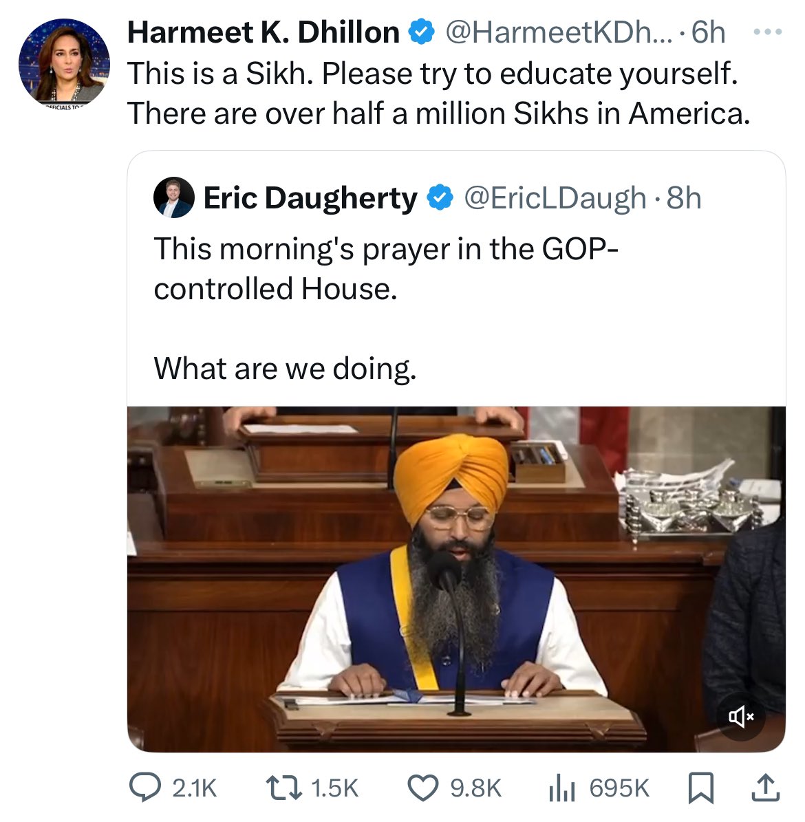 Harmeet Dhillon Defends Giani Singh's Sikh Prayer in Congress on June 6 ...