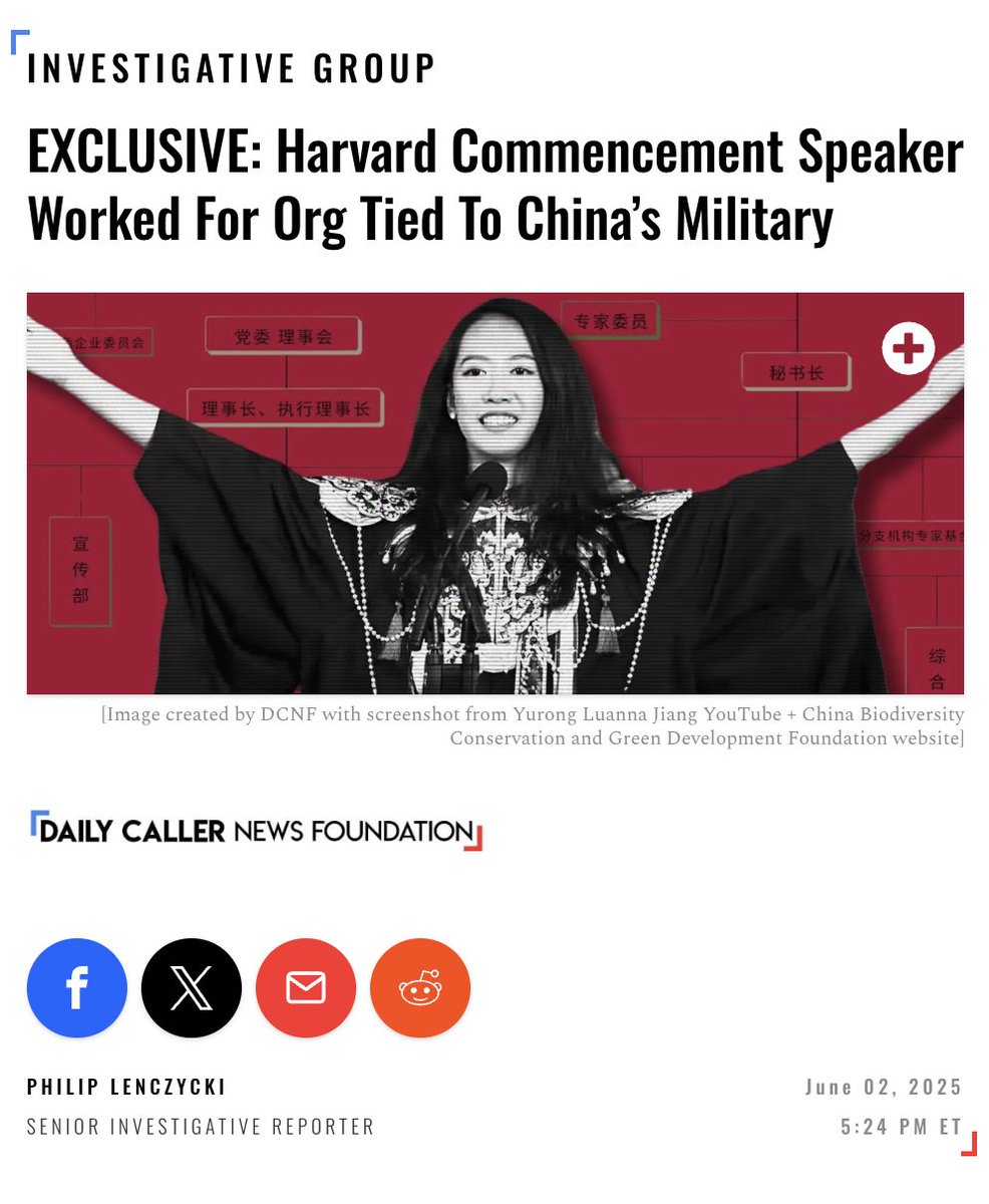 Harvard Names Luanna Yurong Jiang, Linked to CCP and China Green Foundation, as 2025 ...