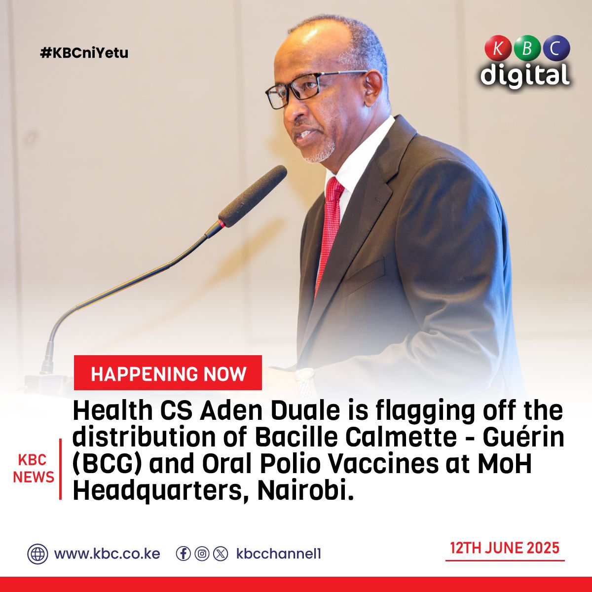 Health CS Aden Duale Launches 3 Million BCG, 3.2 Million Polio Vaccines, Samburu Blood Centre ...