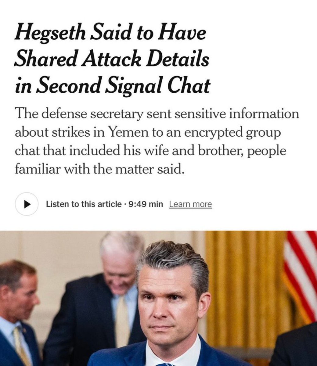 Hegseth Shared Yemen Strike Plans in Second Signal Chat With Family ...