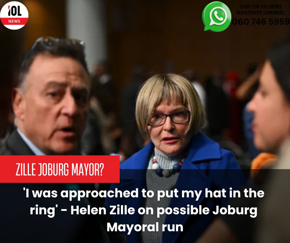 Helen Zille Weighs Johannesburg Mayoral Run as DA Eyes 2026, Faces R200 ...