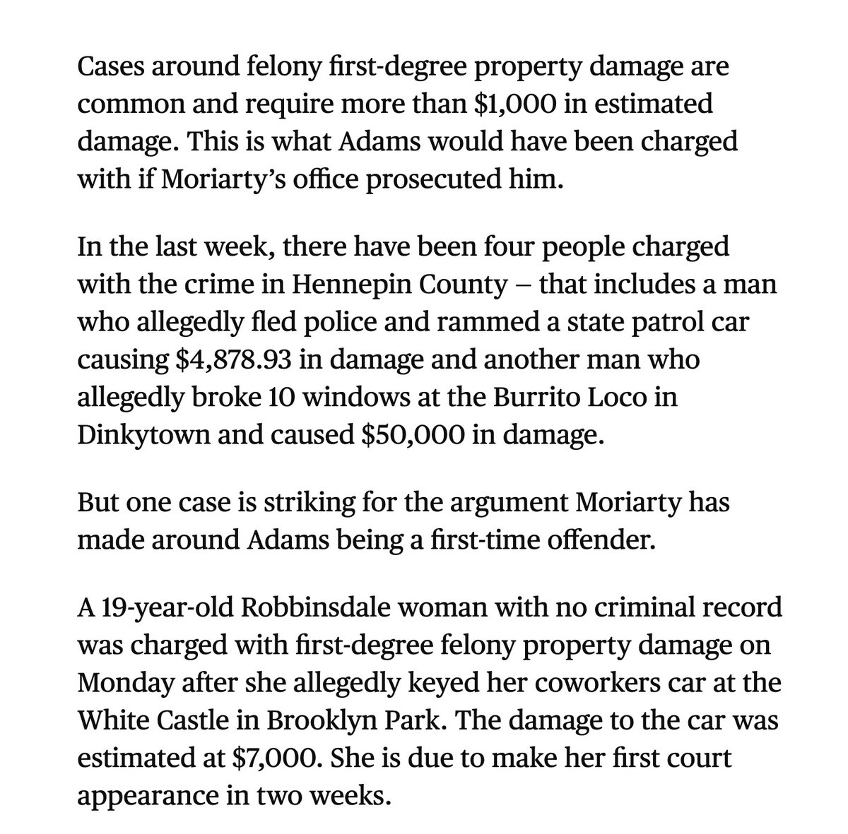 Hennepin County's Mary Moriarty Opts for Diversion for Dylan Adams in ...