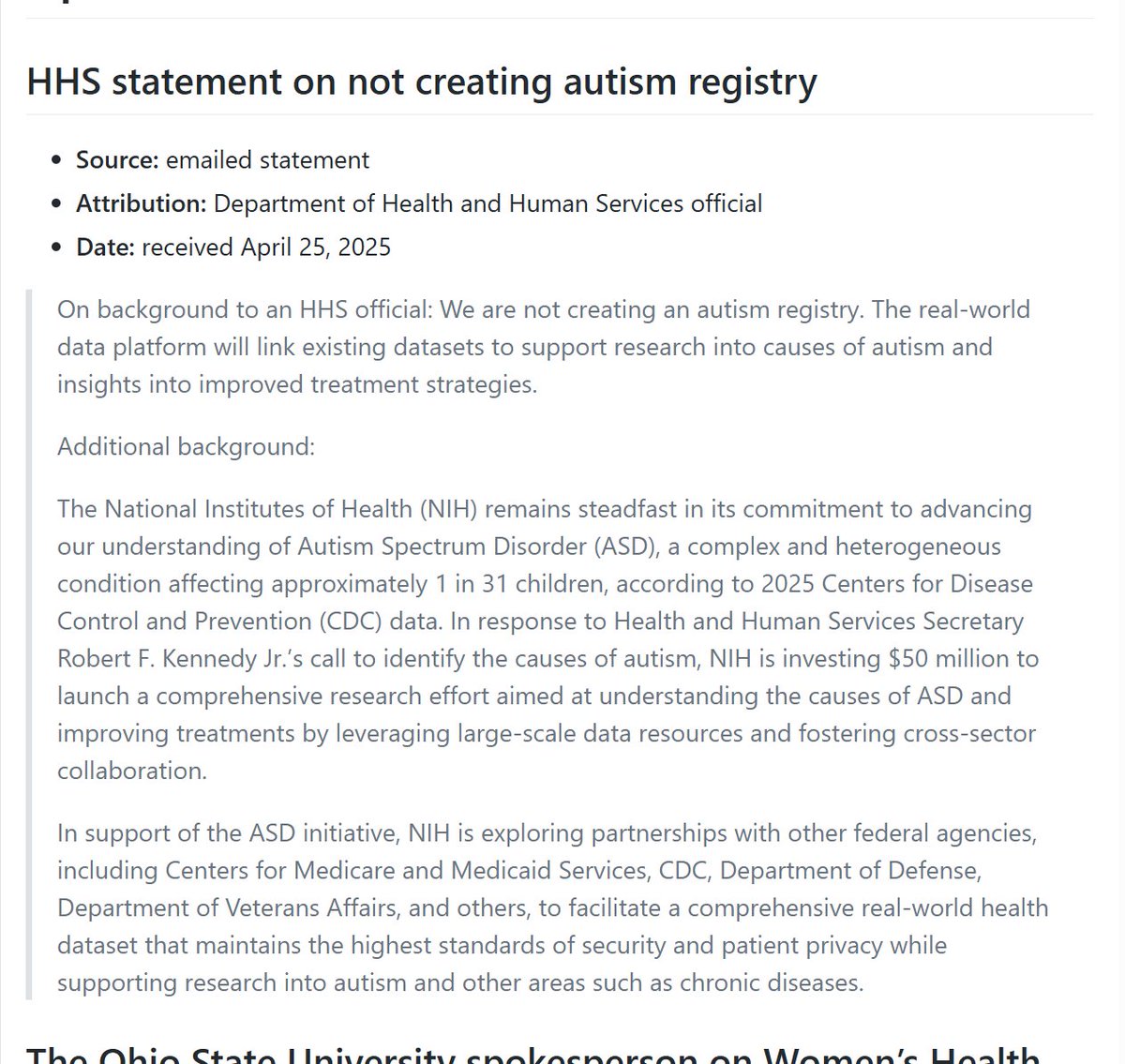 HHS Denies Autism Registry, Launches $50M Research into Causes and ...