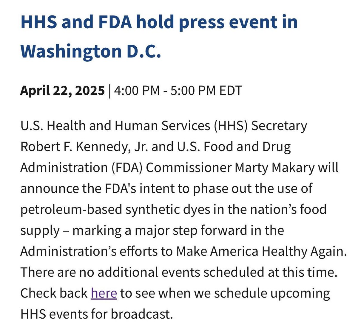 HHS to Phase Out Eight Artificial Food Dyes Within Two Years, RFK Jr ...
