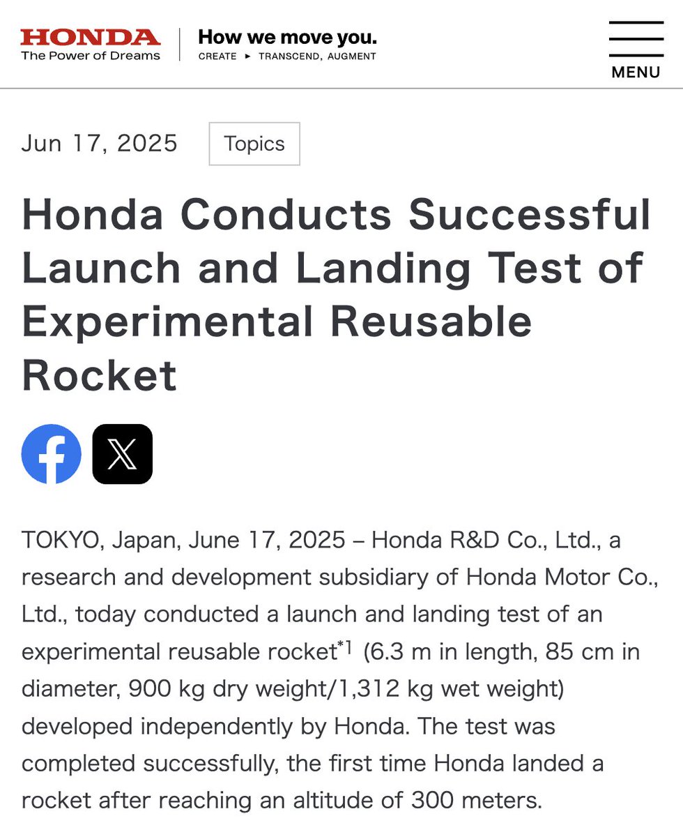 Honda Successfully Tests In-House Reusable Rocket Prototype Reaching ...