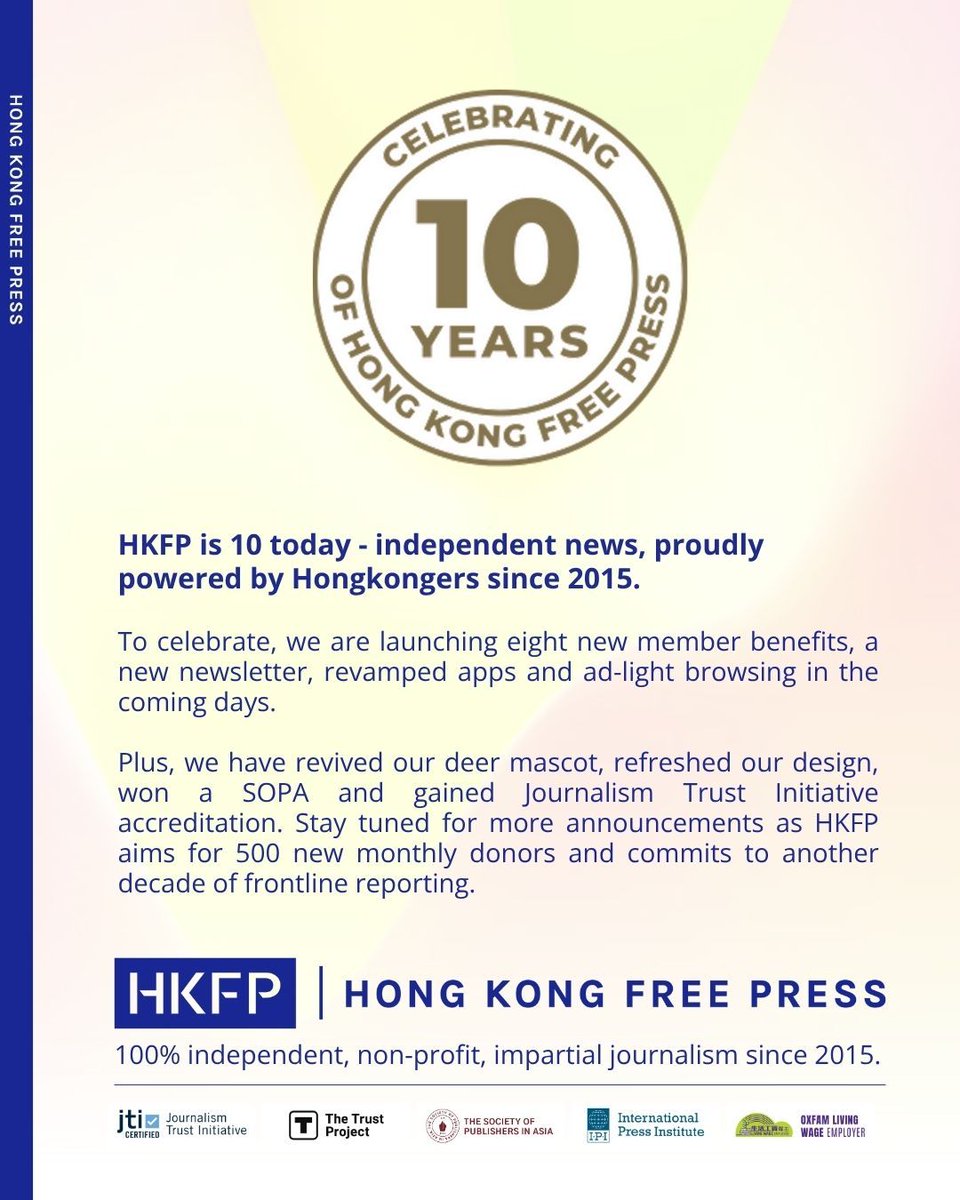 Hong Kong Free Press Marks 10 Years With HK$150+ Donor Benefits ...