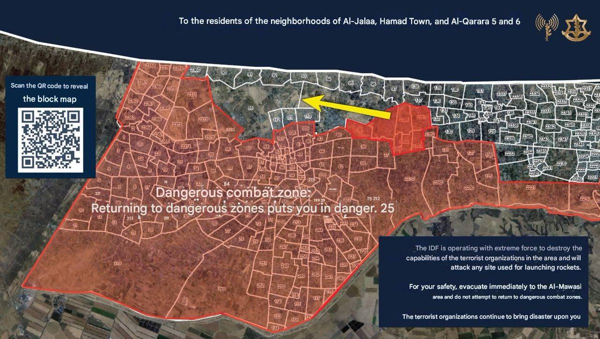 IDF Orders Evacuation of Al-Jalaa, Hamad City and Al-Qarara as Southern ...